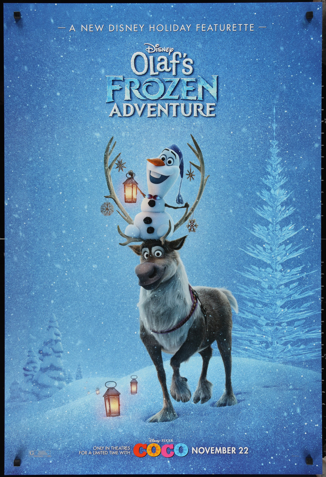 Olaf's Frozen Adventure Vintage US One Sheet (2017) - ORIGINAL RELEASE ...