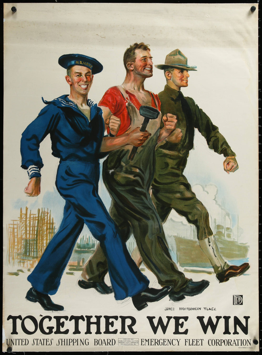 "Together We Win" WWI Home Front Poster by James Montgomery Flagg (191 ...