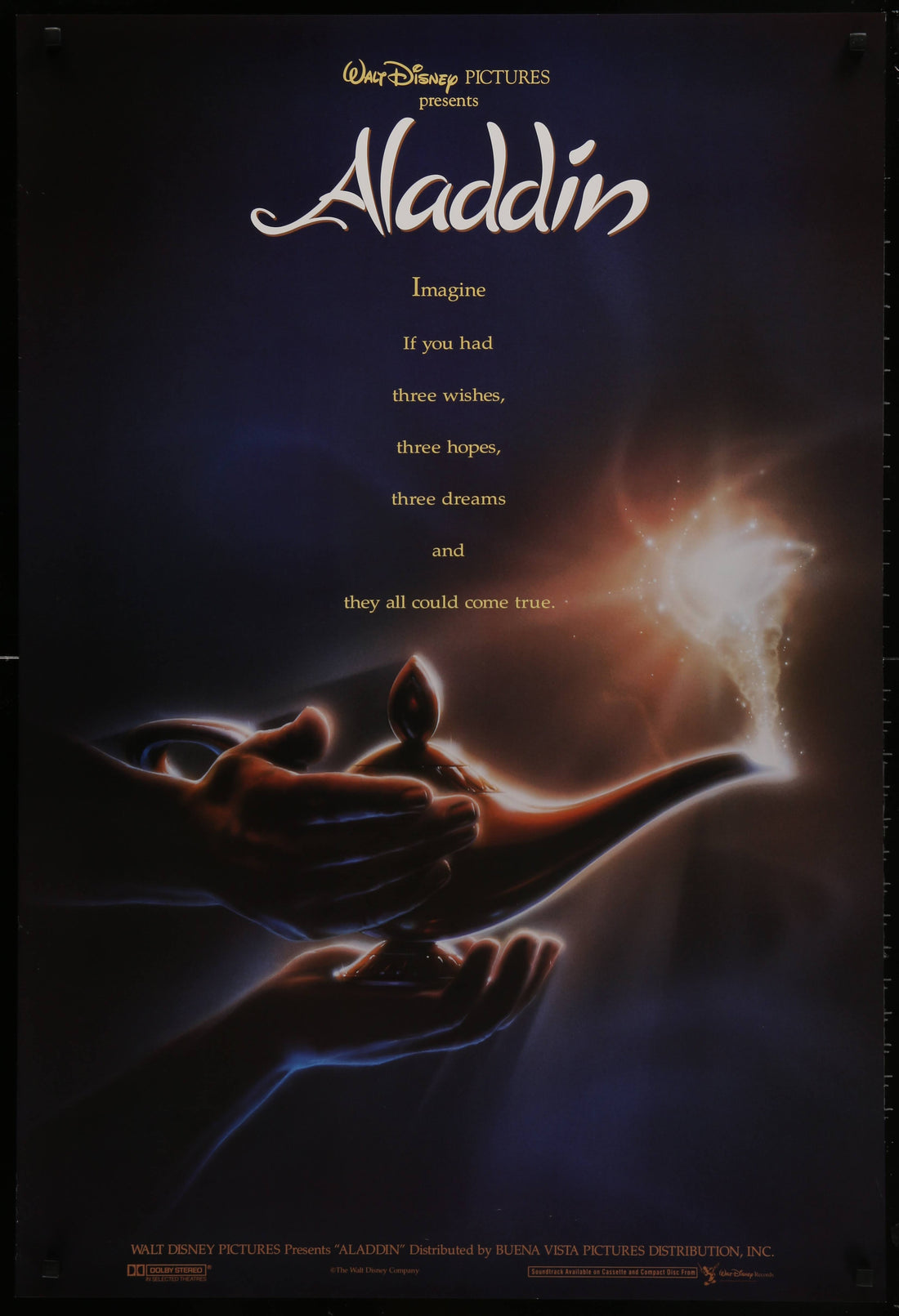 Walt Disney’s Aladdin Vintage US One Sheet Teaser Style (1992) - ORIGI – posterpalace.com