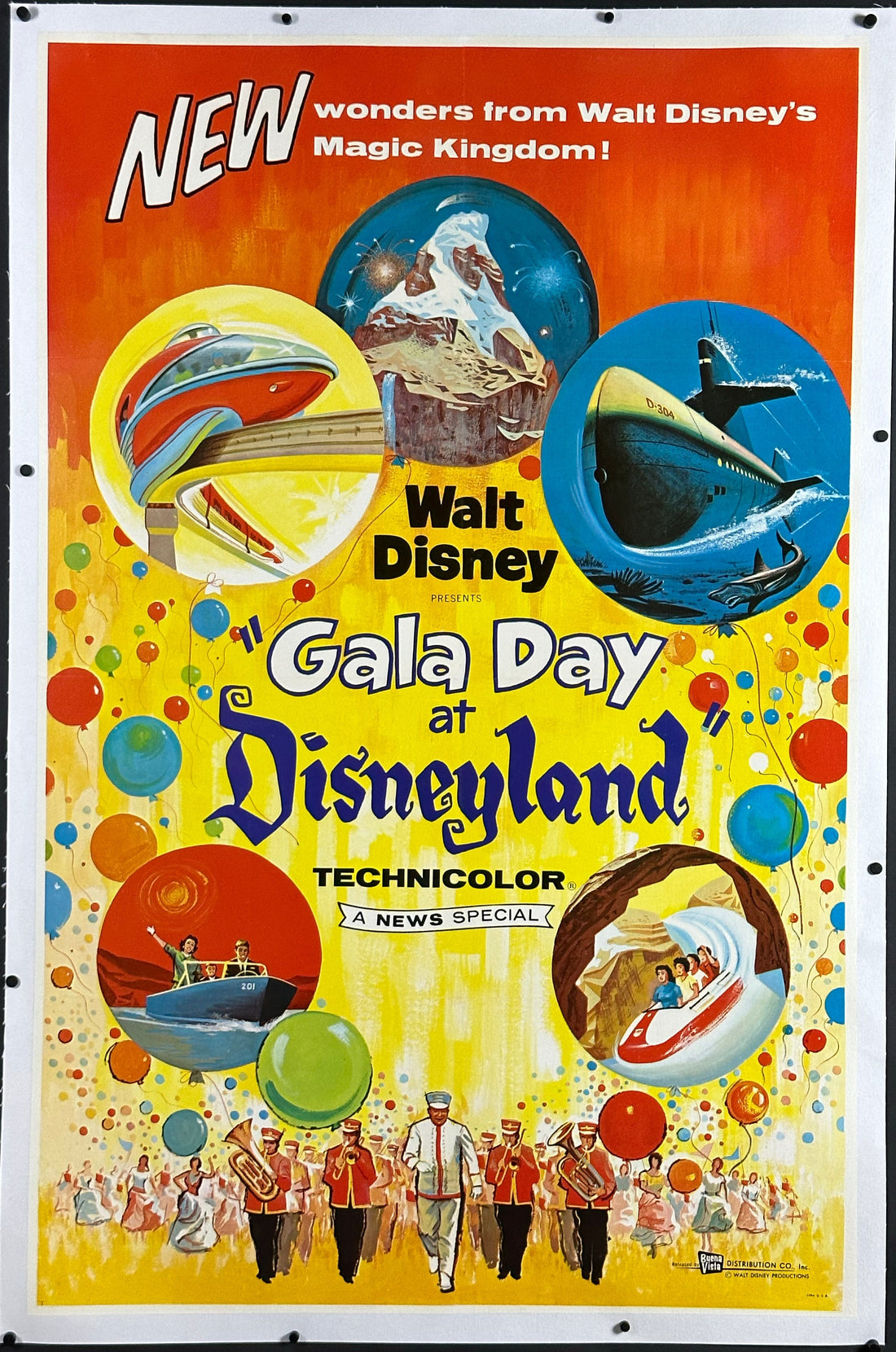 Walt Disney's Gala Day At Disneyland Vintage US One Sheet (1960) - ORI ...