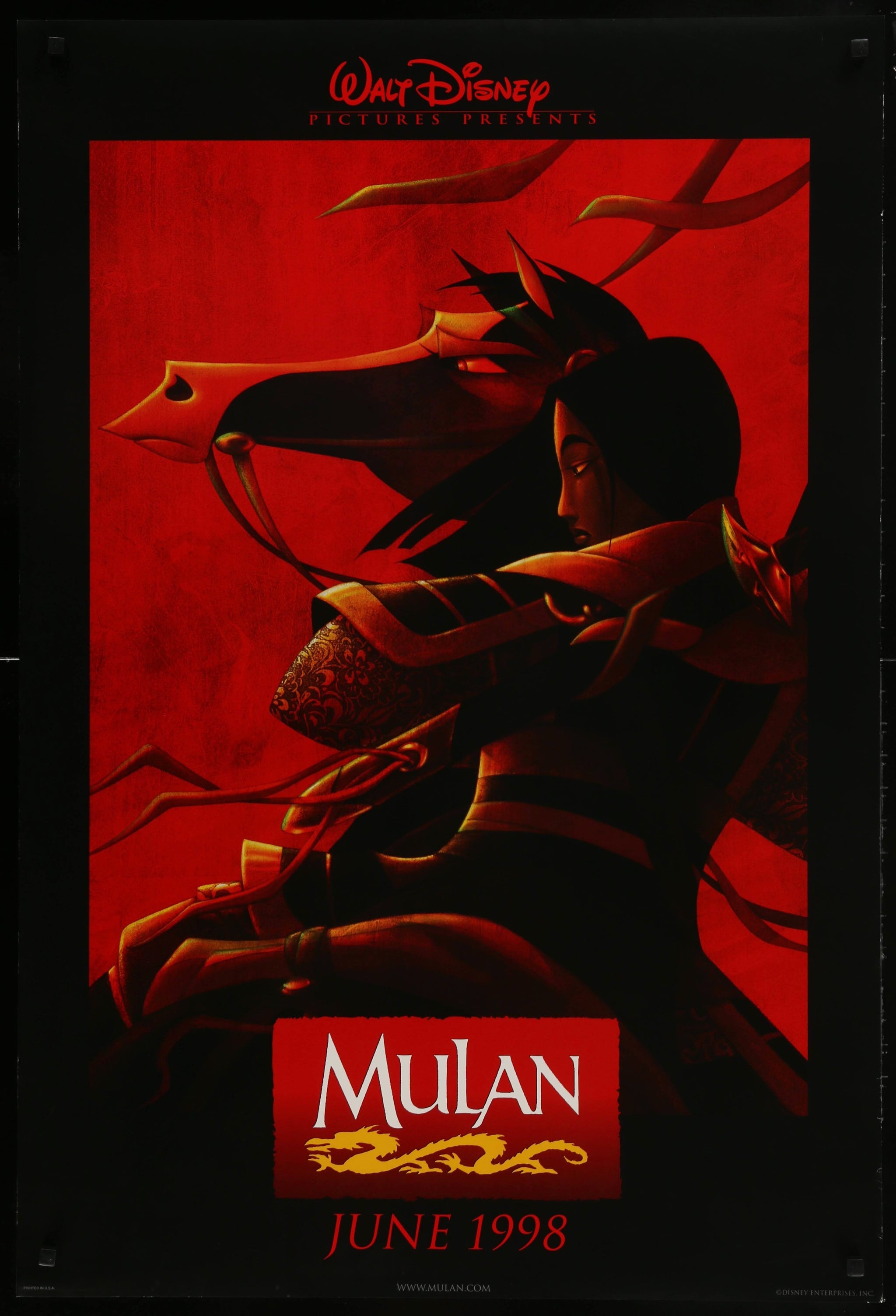 Walt Disney's Mulan Vintage US One Sheet Teaser Style w/ Date (1998 ...