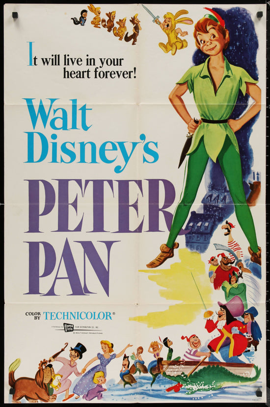 Walt Disney's Peter Pan Vintage US One Sheet (R 1969) – posterpalace.com