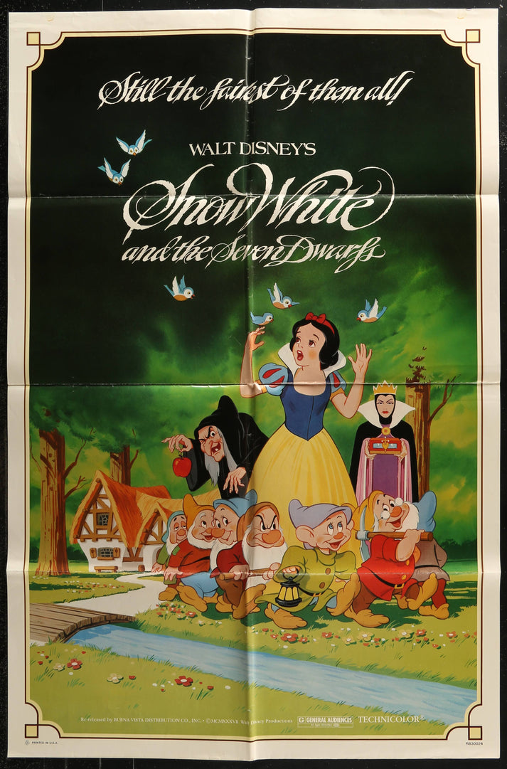 Walt Disney's Snow White And The Seven Dwarfs Vintage US One Sheet (R – posterpalace.com