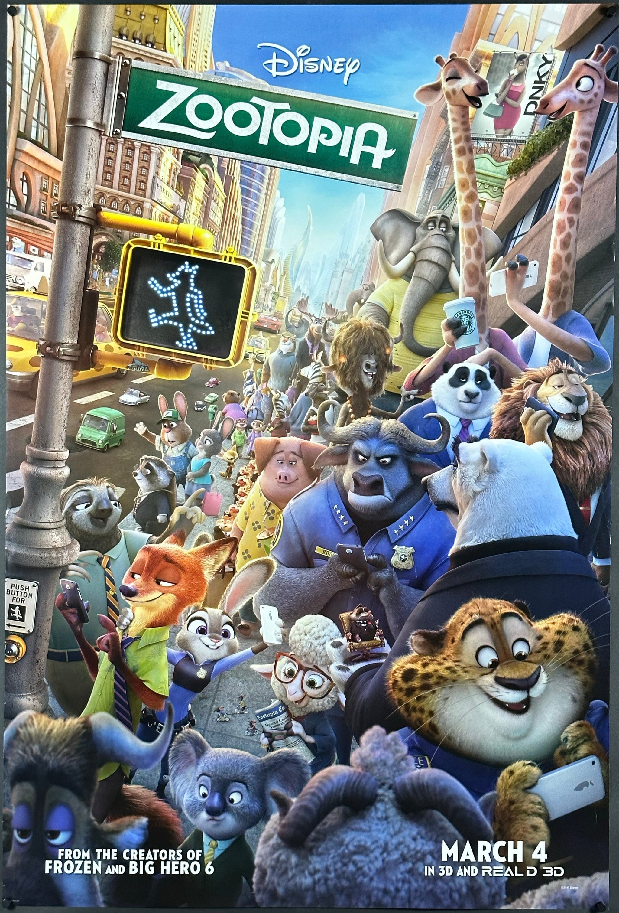 Zootopia Vintage US One Sheet Cast Style (2016) - ORIGINAL RELEASE – posterpalace.com